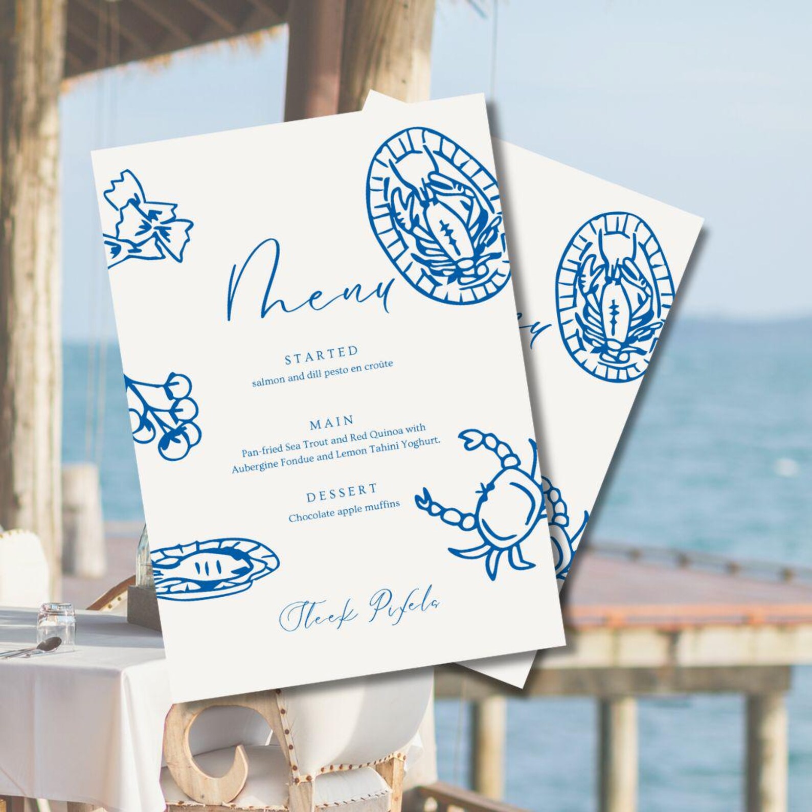 Hand Drawn Seafood Restaurant Icon Bundle, Sketch Style Menu ...
