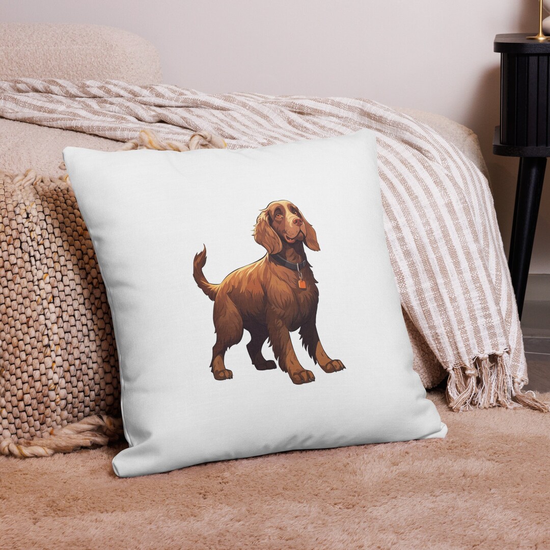 Springer Spaniel Cushion L Cartoon Dog Print Pillow L Whimsical Home ...