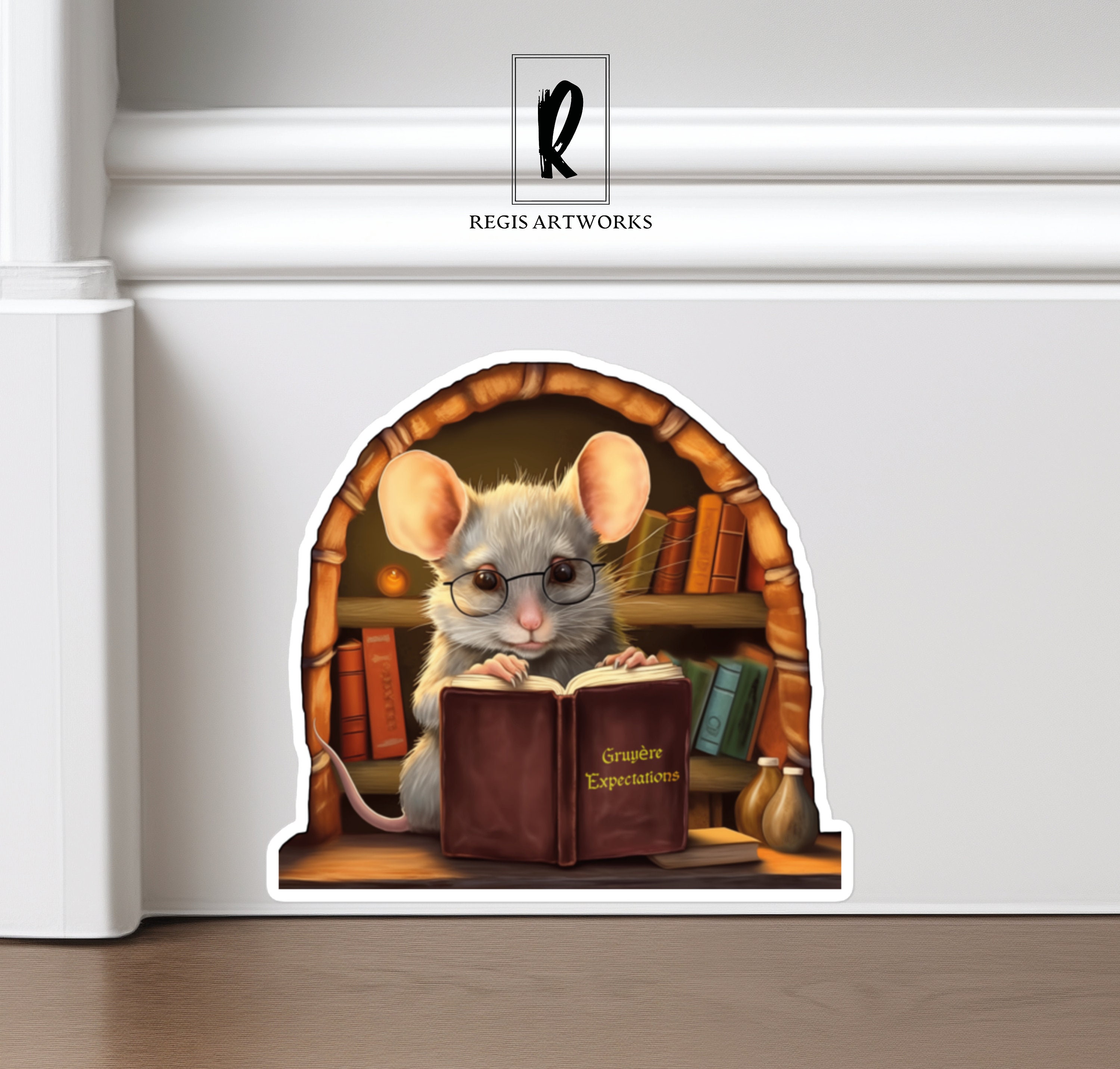 Mouse Hole Wall Decal - Library Mouse | Skirting Board Baseboard ...