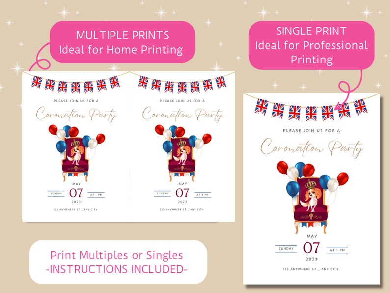 Editable Invitation for the Kings Coronation, Royal Celebration Invite ...