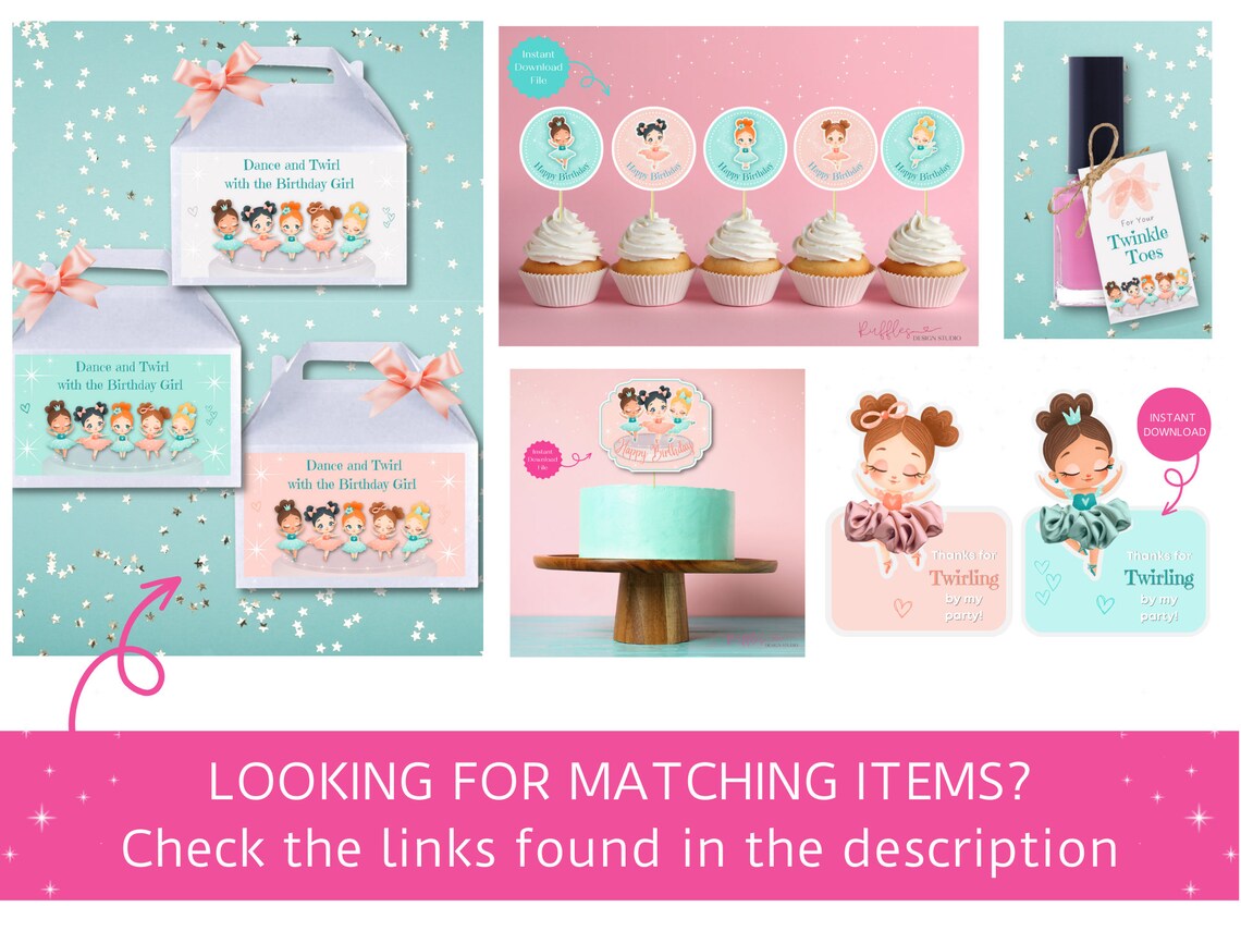 Printable Ballerina Scrunchie Party Favors, Ballerina Scrunchie Favor ...