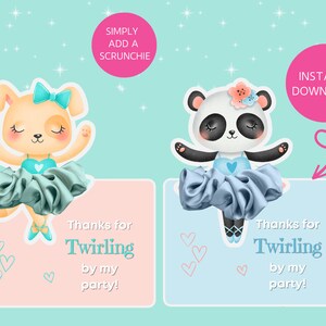 Printable Ballerina Scrunchie Party Favors, Ballerina Scrunchie Favor ...