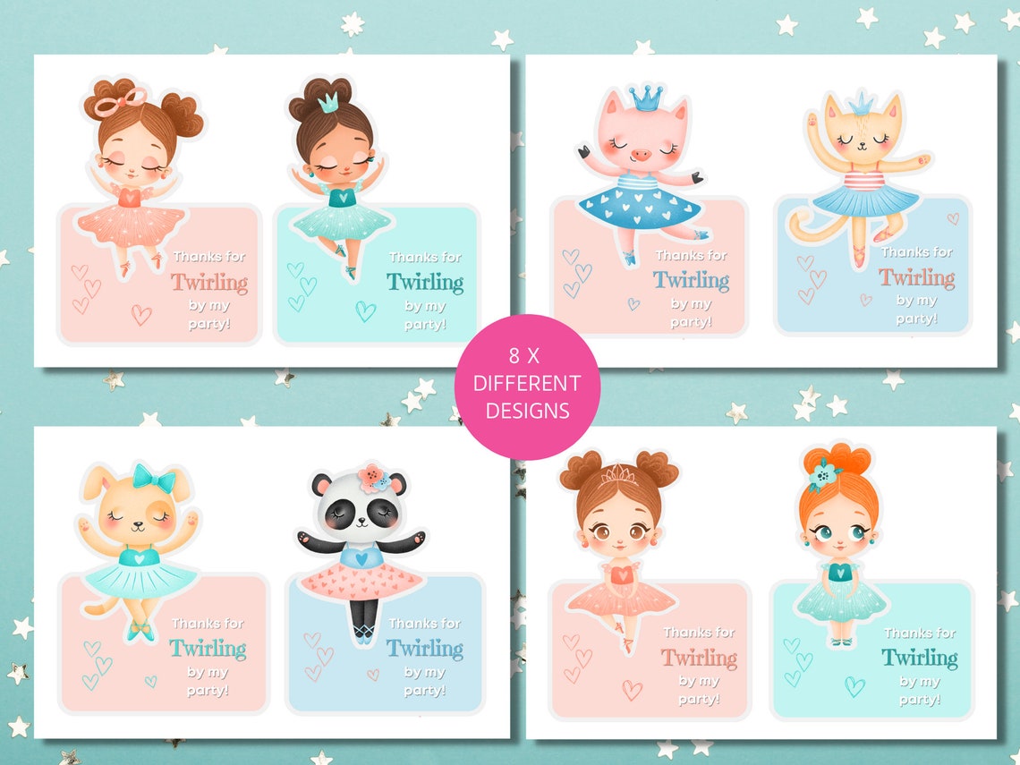 Printable Ballerina Scrunchie Party Favors, Ballerina Scrunchie Favor ...
