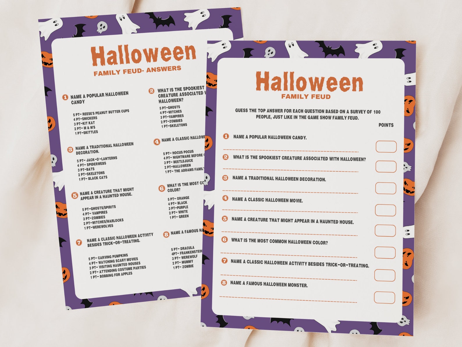 Halloween Family Feud Game, Family Fortunes, Kids and Teens Halloween ...