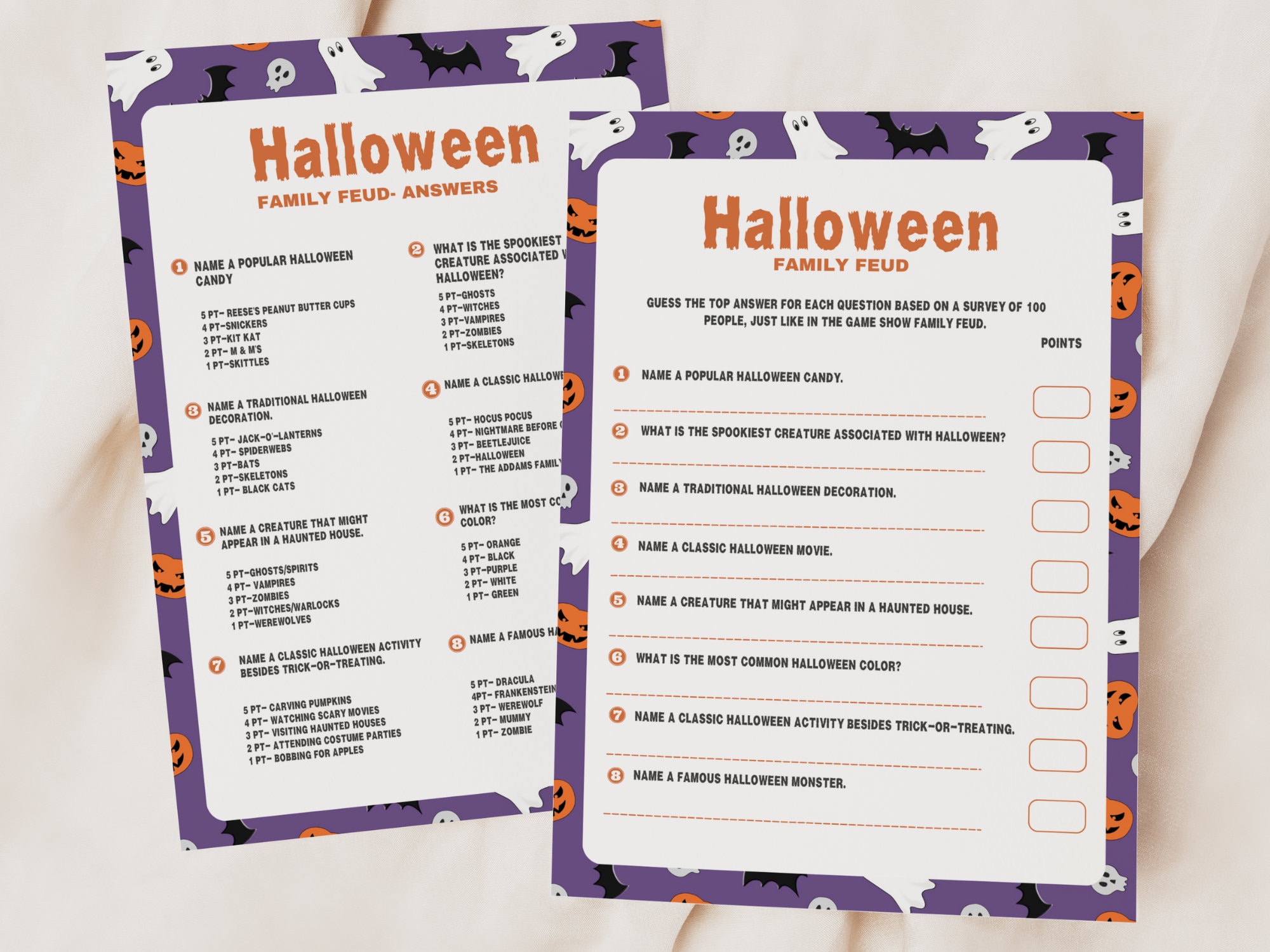 Halloween Family Feud Game, Family Fortunes, Kids and Teens Halloween ...