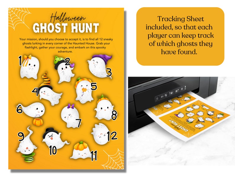 Halloween Ghost Scavenger Hunt Game for Kids, Teens Families, Indoor ...