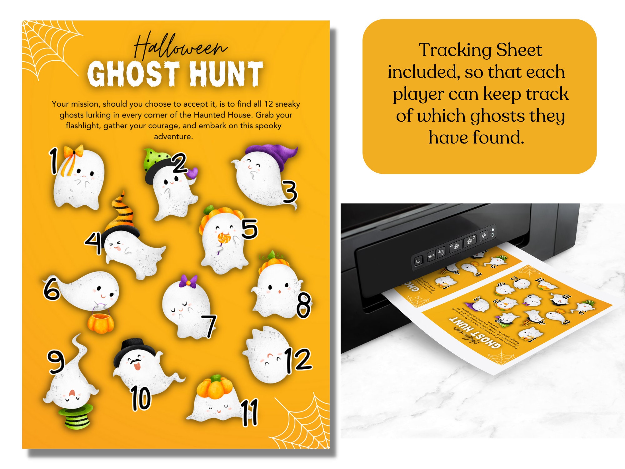Halloween Ghost Scavenger Hunt Game for Kids, Teens Families, Indoor ...