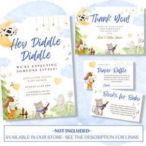 Nursery Rhyme Baby Shower Game, Hey Diddle, Humpty Dumpty, Twinkle ...