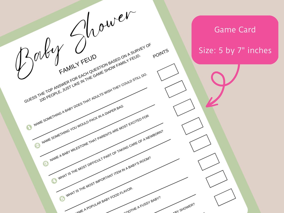 Baby Shower Family Feud, Baby Family Fortunes, Baby Shower Game, Gender ...