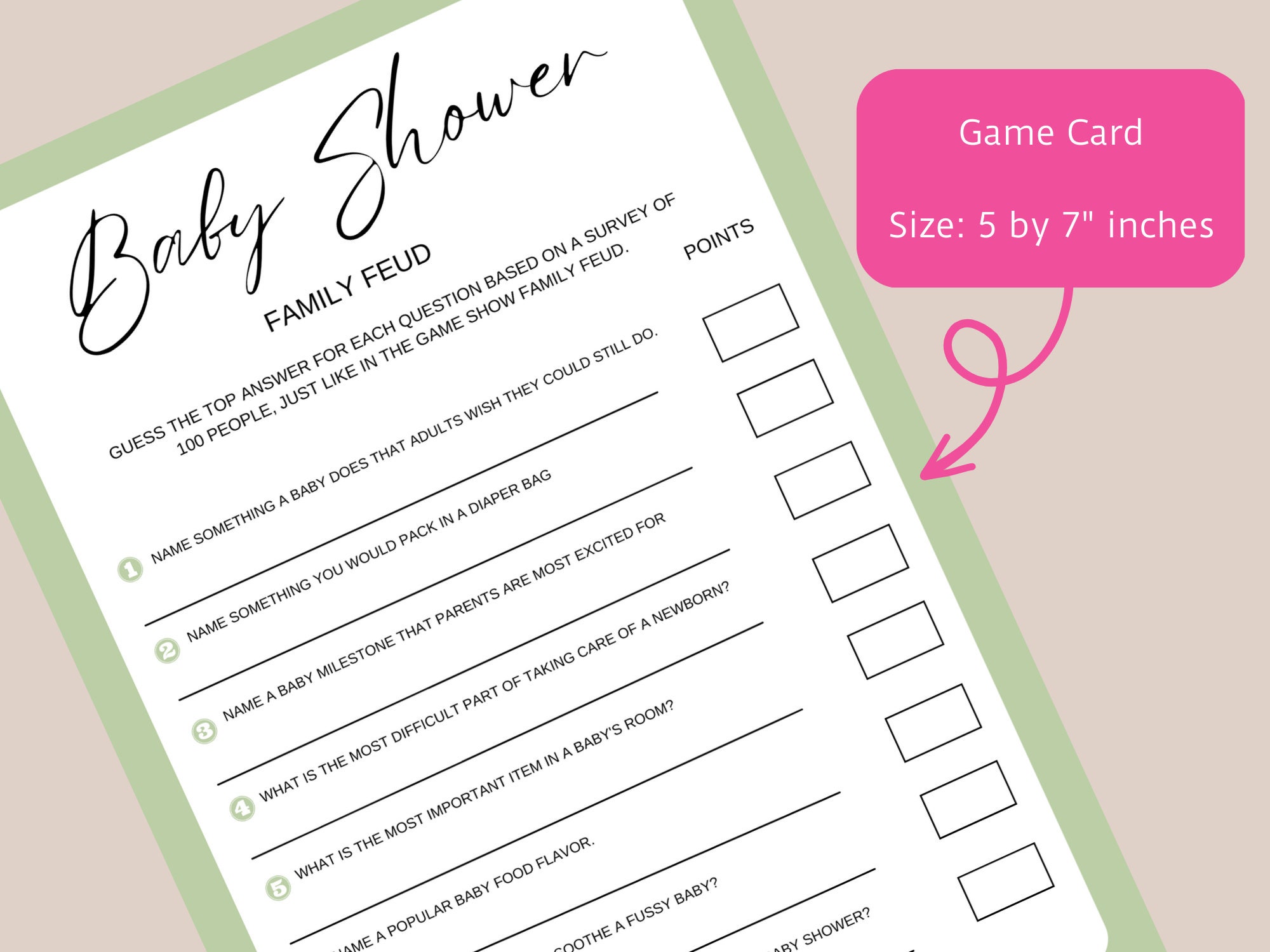 Baby Shower Family Feud, Baby Family Fortunes, Baby Shower Game, Gender ...
