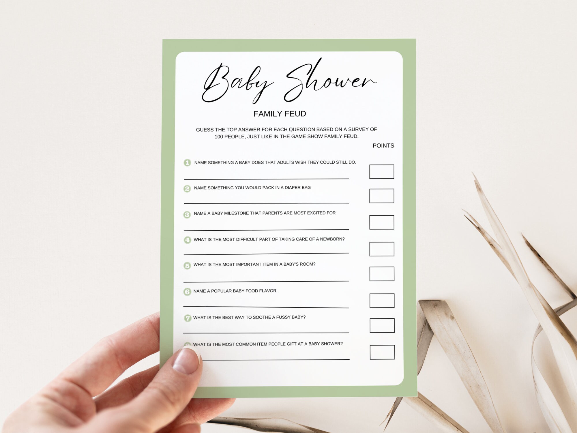 Baby Shower Family Feud, Baby Family Fortunes, Baby Shower Game, Gender ...