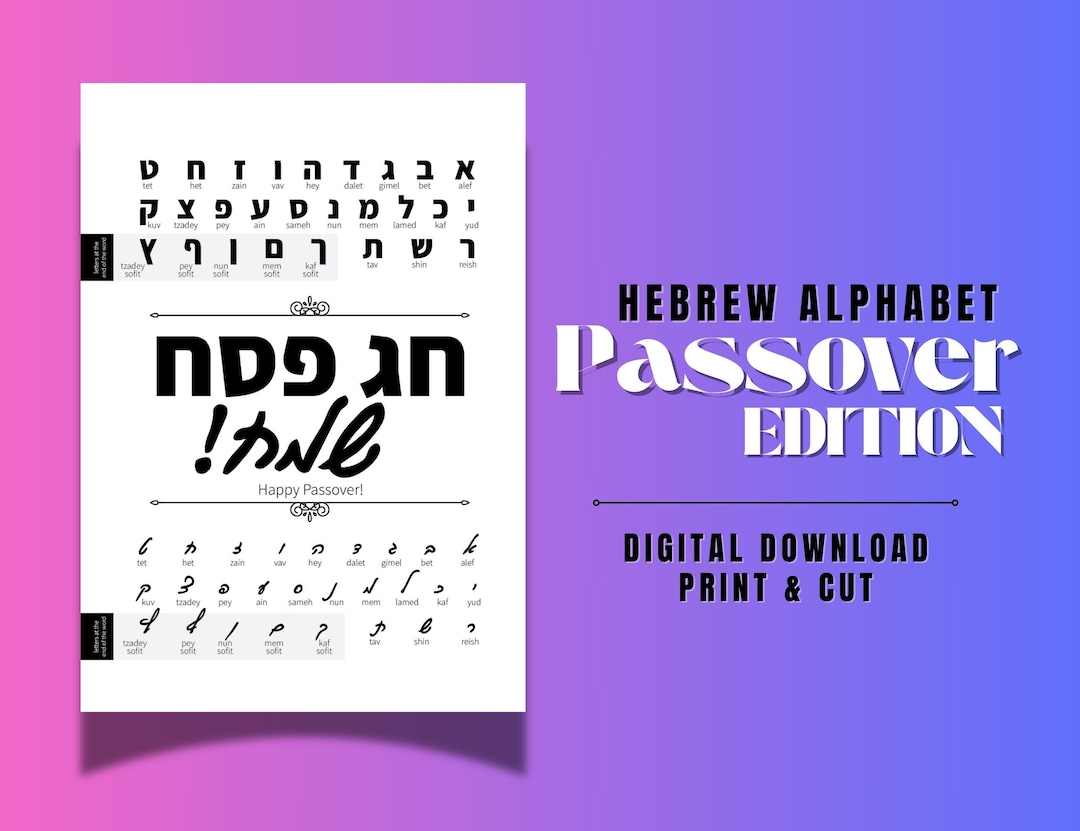 Hebrew Alphabet Digital Download - 2 Fonts, Pronunciation Guide ...