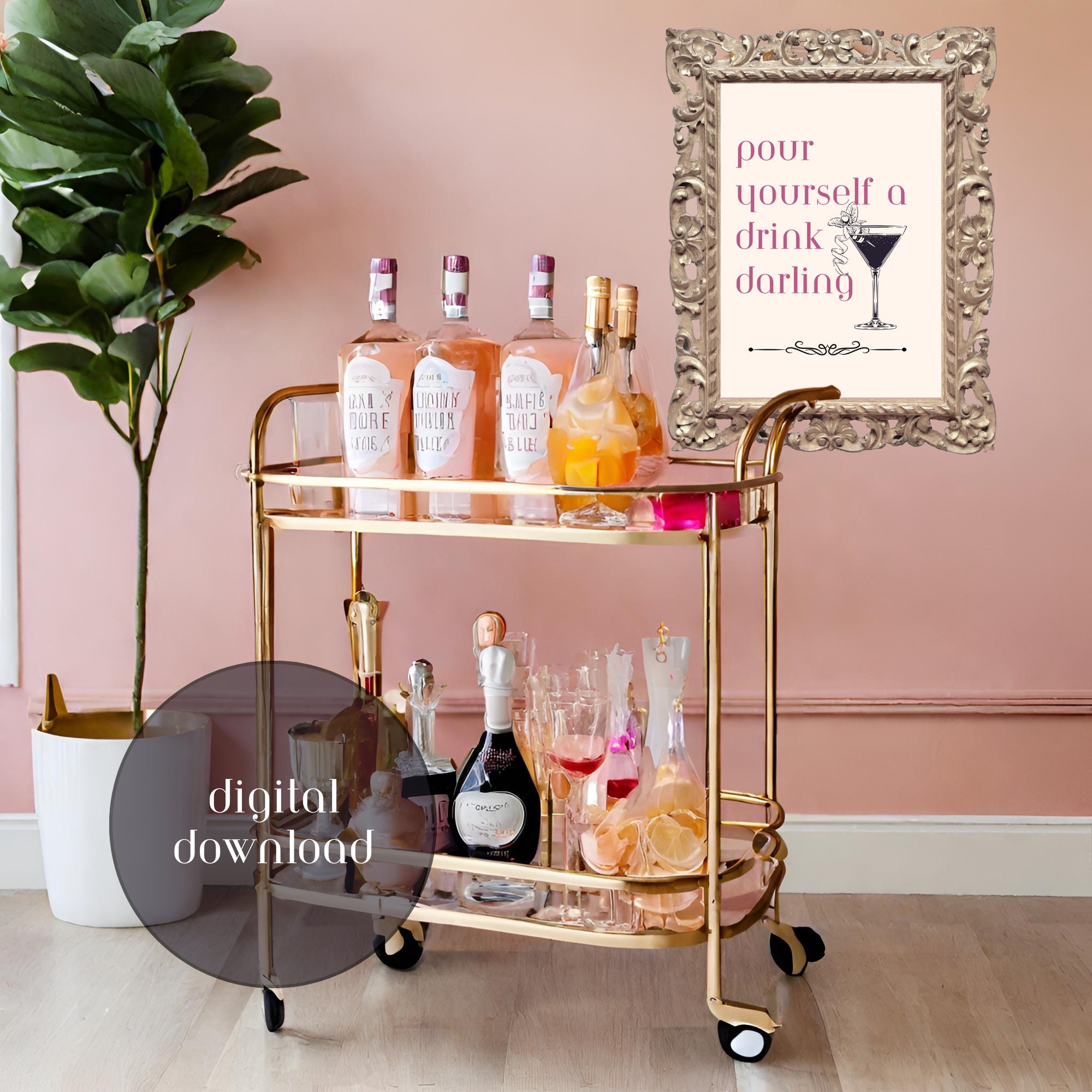 Set of 11 Chic Bar Trolley Prints the Perfect Gift for Your Friends ...