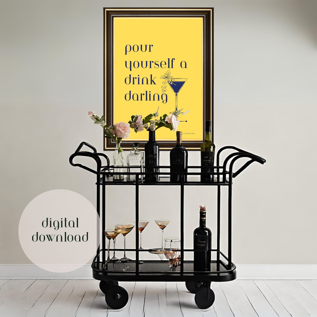 Bar Trolley Chic Art Drink Trolley Styling Art Deco Bar Cart Accessory ...