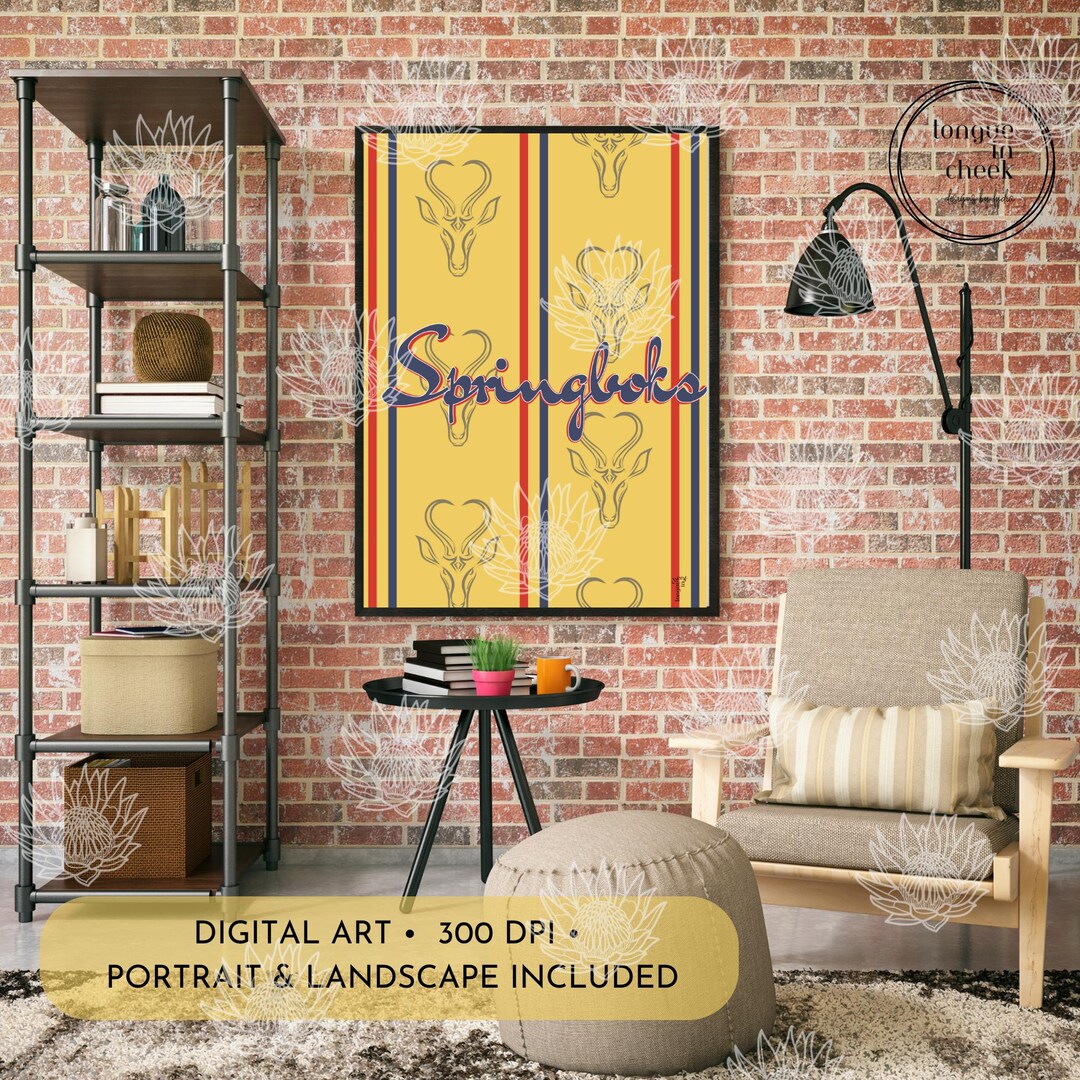 South African Gifts, Springbok Rugby Poster, South African Rugby Prints ...