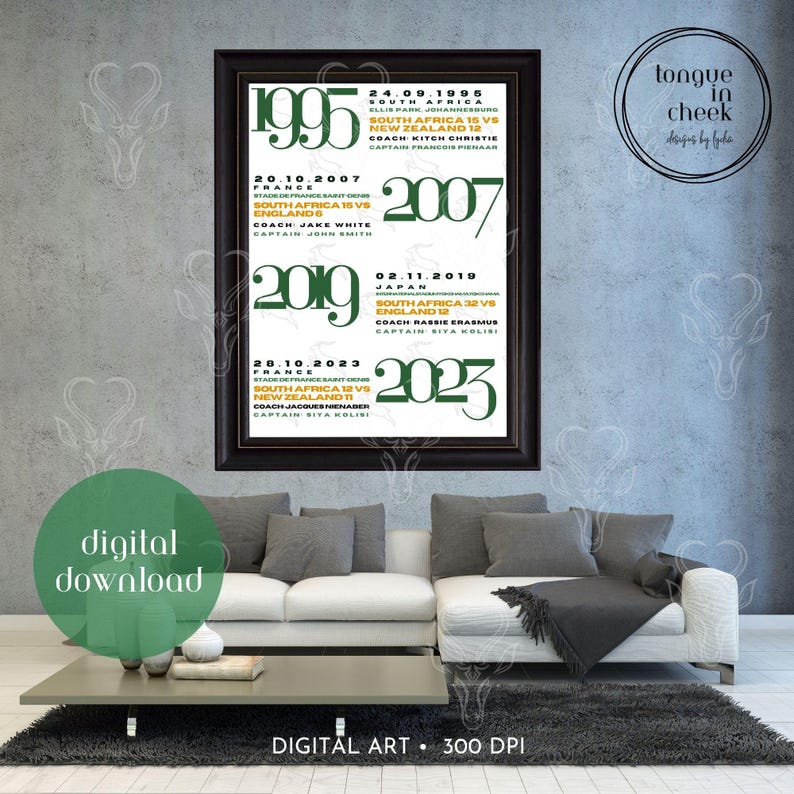 Springbok Art, Springboks Rugby World Cup Champions, South African ...