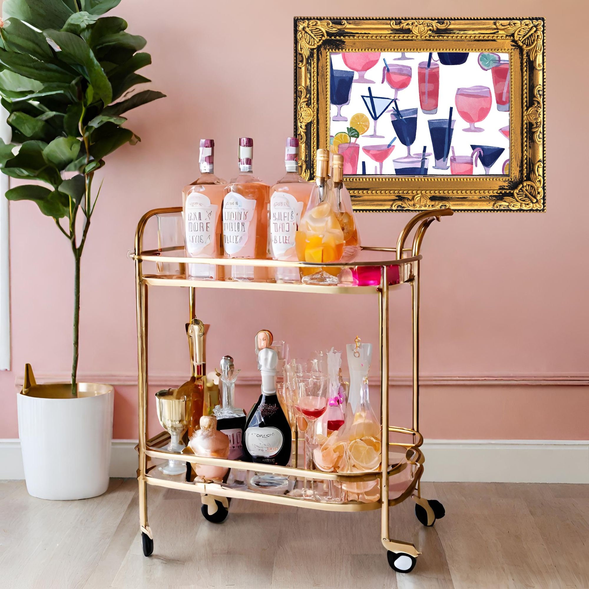 Set of 7 Chic South African Bar Trolley Prints the Perfect - Etsy