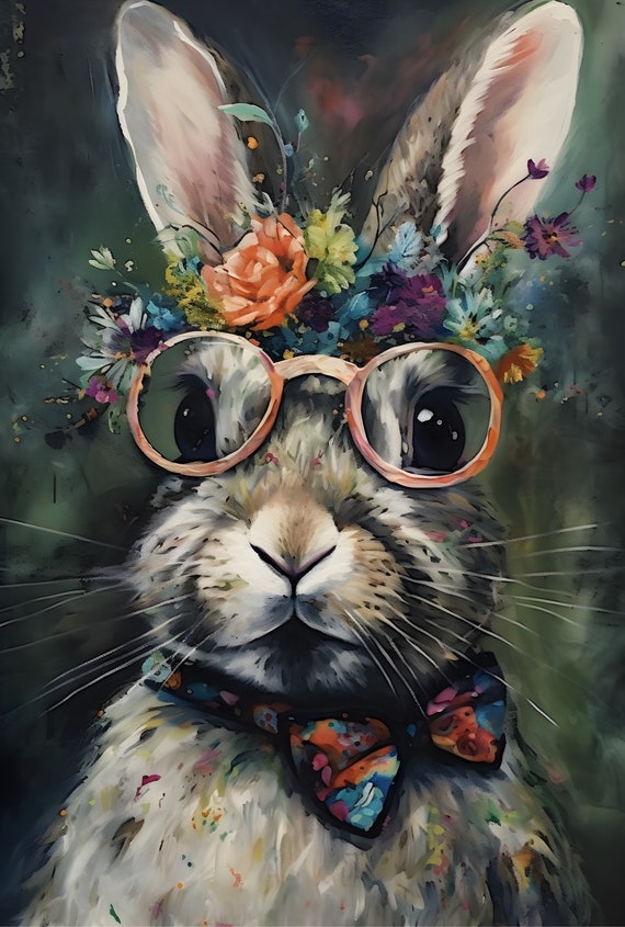 Abstract Rabbit Painting