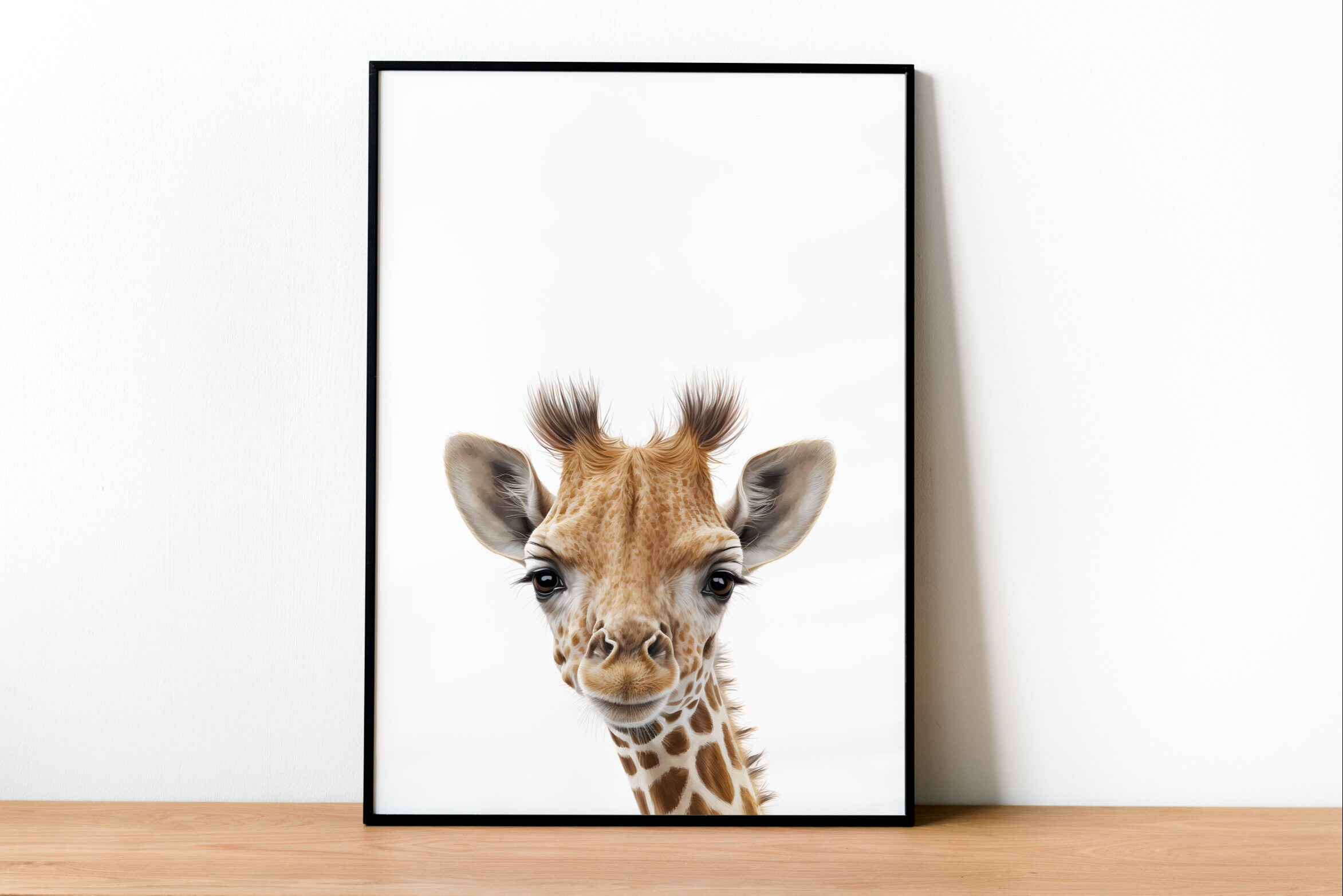 Baby Giraffe Nursery Print – Safari Animal Children Bedroom (digital ...