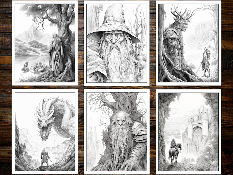 Medieval Fantasy Coloring Book: Journey Through Enchanted Realms and ...