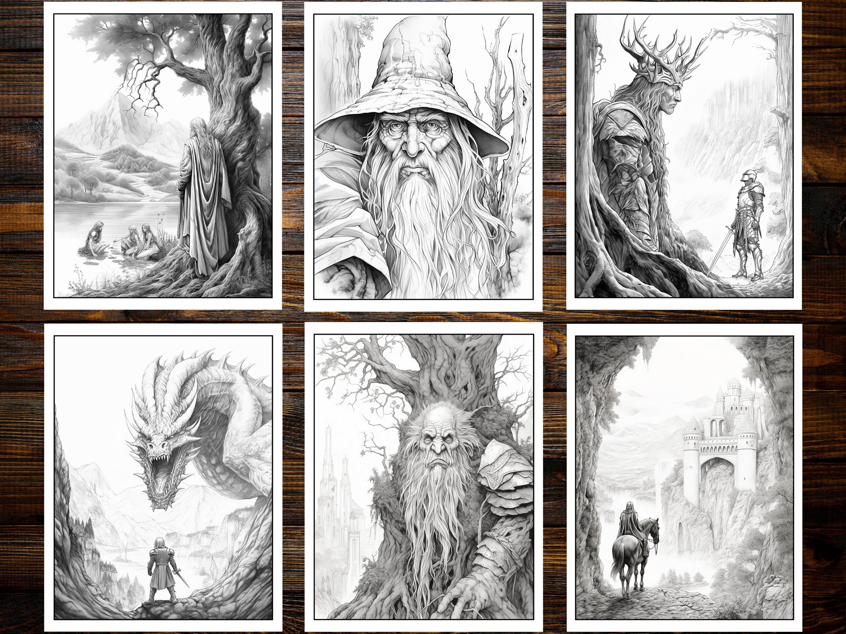 Medieval Fantasy Coloring Book: Journey Through Enchanted Realms and ...