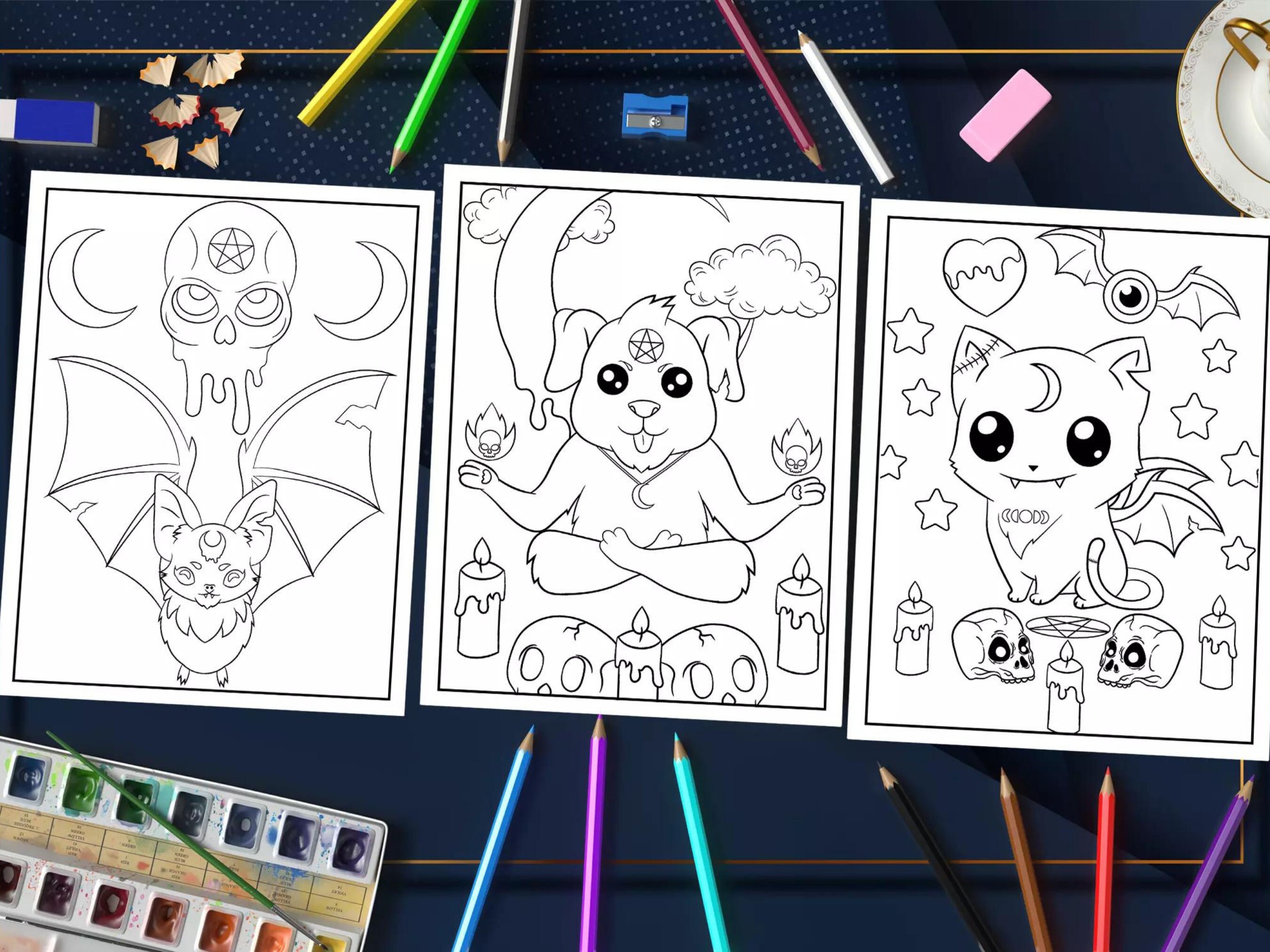 Creepy Kawaii Pastel Goth Coloring Book: Cute Horror Spooky - Etsy