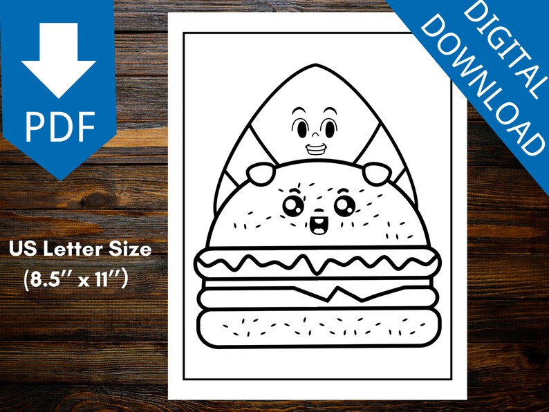 Kawaii Food Coloring Book for Kids: Easy Fun and Adorable - Etsy