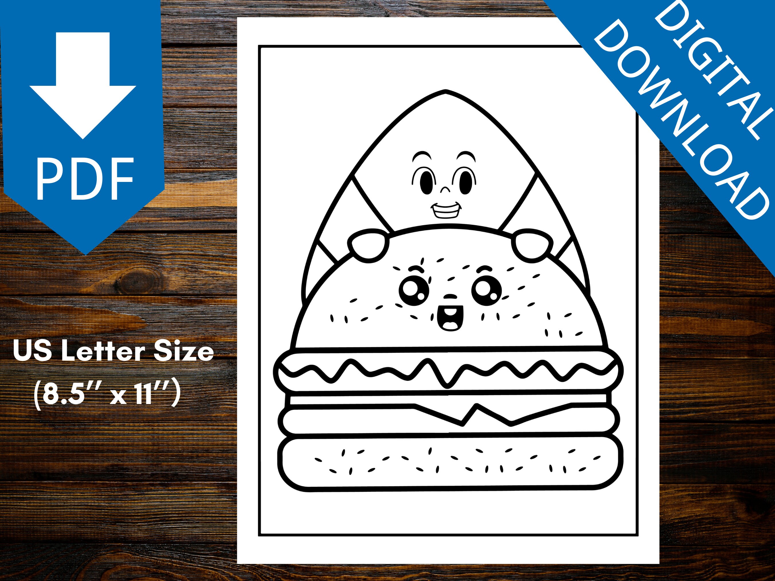 Kawaii Food Coloring Book for Kids: Easy, Fun, and Adorable Kawaii Food ...