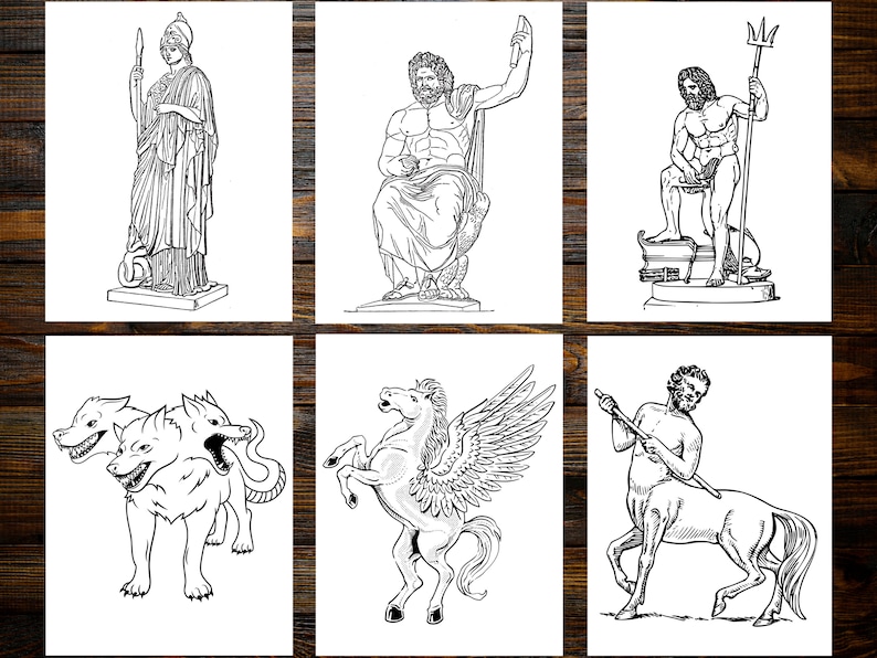 Greek Mythology Coloring Book, Ancient Gods, Greece (printable Pages ...