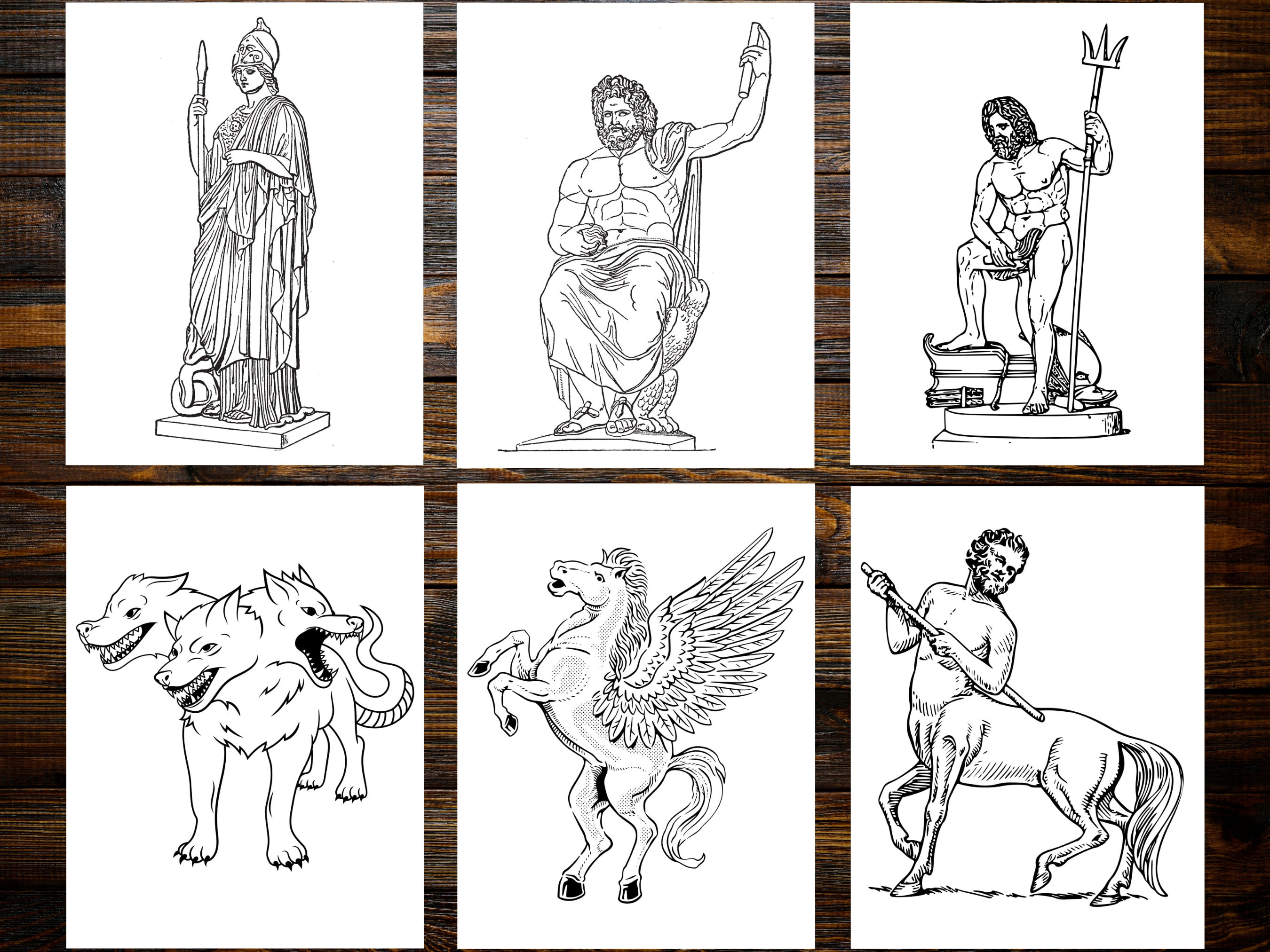 Greek Mythology Coloring Book, Ancient Gods, Greece (printable Pages ...