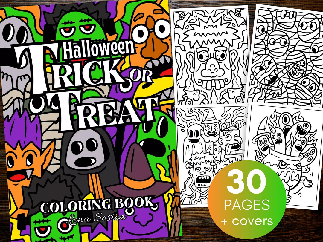 Doodle Halloween Trick or Treat Coloring Book: Doodle Your Way Into ...