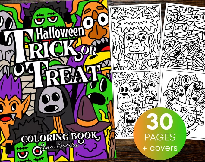 Halloween Doodles – 150 Simple Pages for Kids | PDF Coloring Book ...