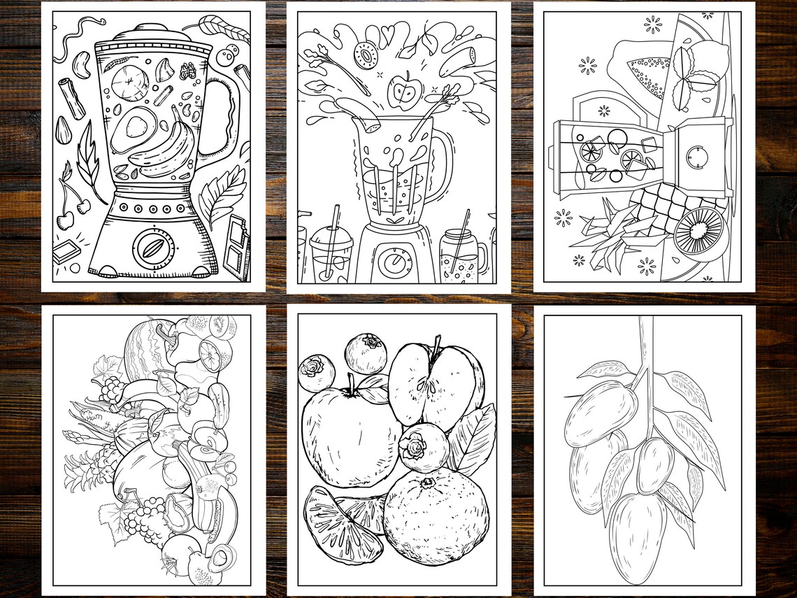 Fruits Coloring Book: A Juicy Coloring Adventure printable Pages - Etsy