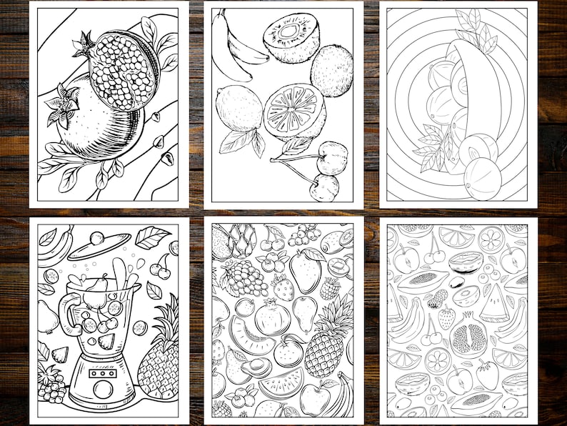 Fruits Coloring Book: A Juicy Coloring Adventure printable Pages - Etsy