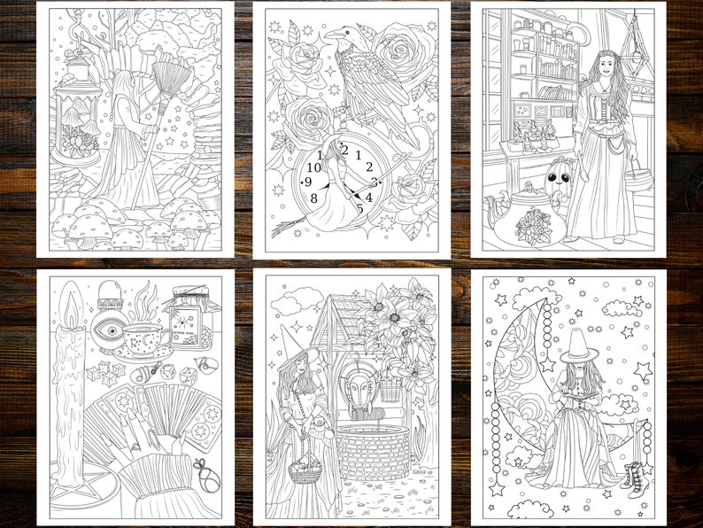 Witchcraft - Magic Spells Coloring Book: Dive Into the World of Witches ...