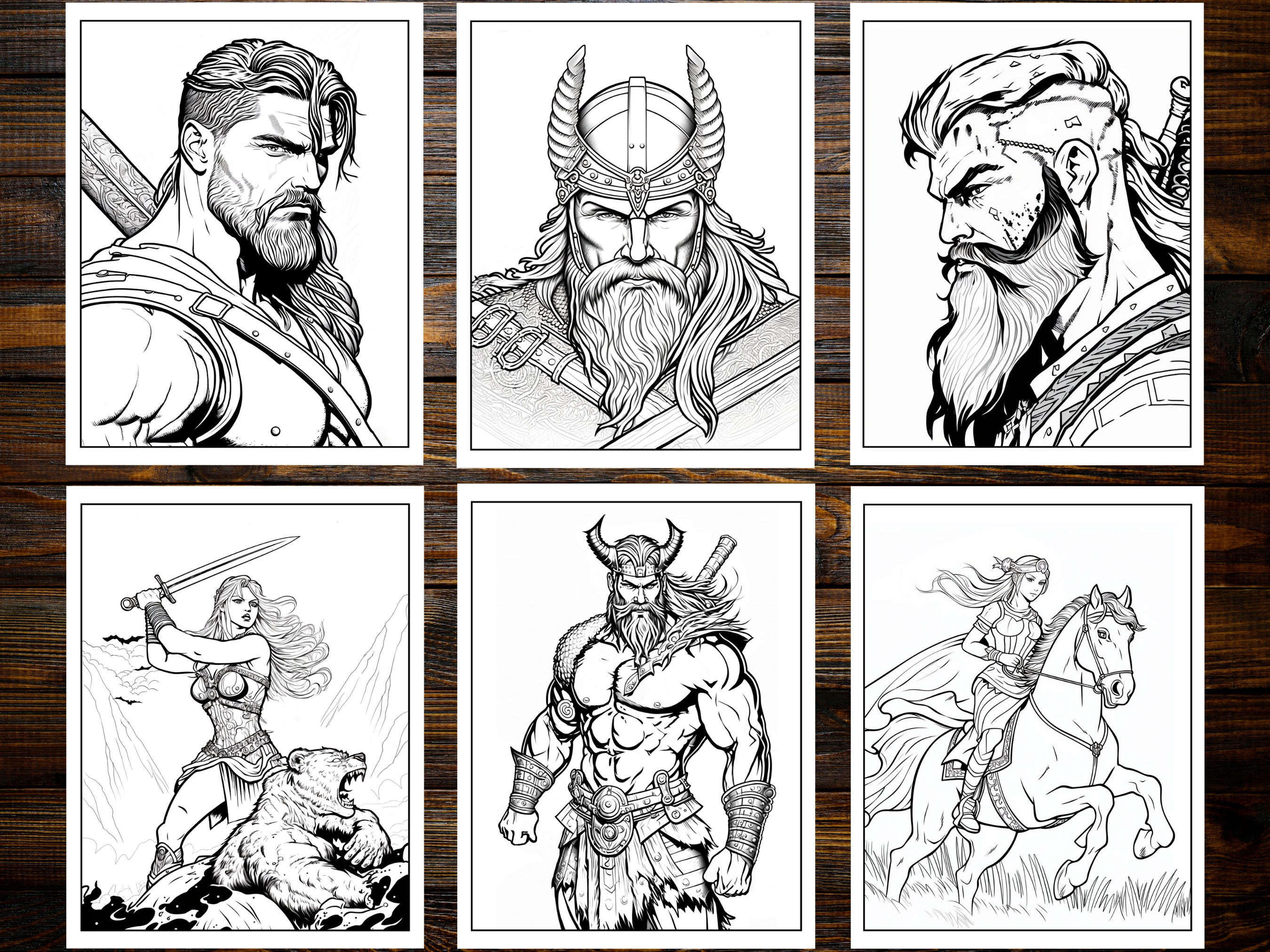 Viking Warriors Coloring Book: Explore Norse Sagas With Colors ...