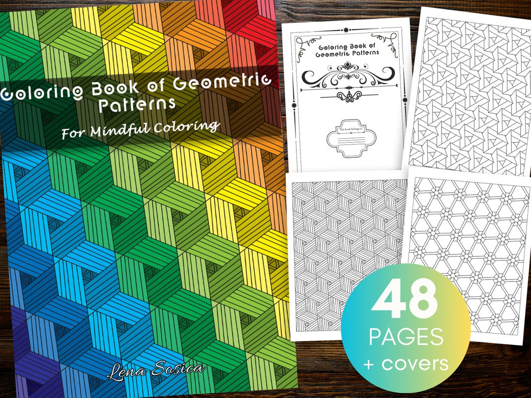 Geometric Patterns Coloring Book: 48 Printable Pages (digital Download ...