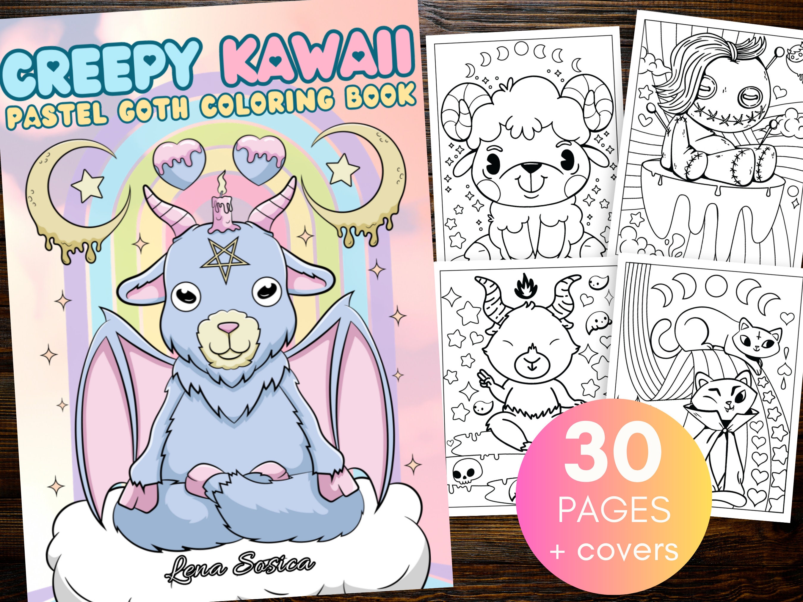 Creepy Kawaii Pastel Goth Coloring Book: Place Where Cute Meets Creepy ...