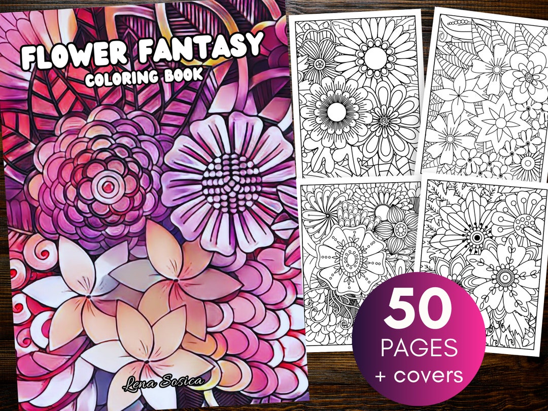 Flower Fantasy Coloring Book: World of Vibrant Blooms and Relaxation ...