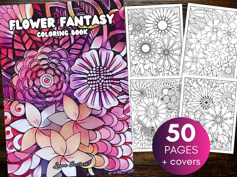 Flower Fantasy Coloring Book: World of Vibrant Blooms and Relaxation ...