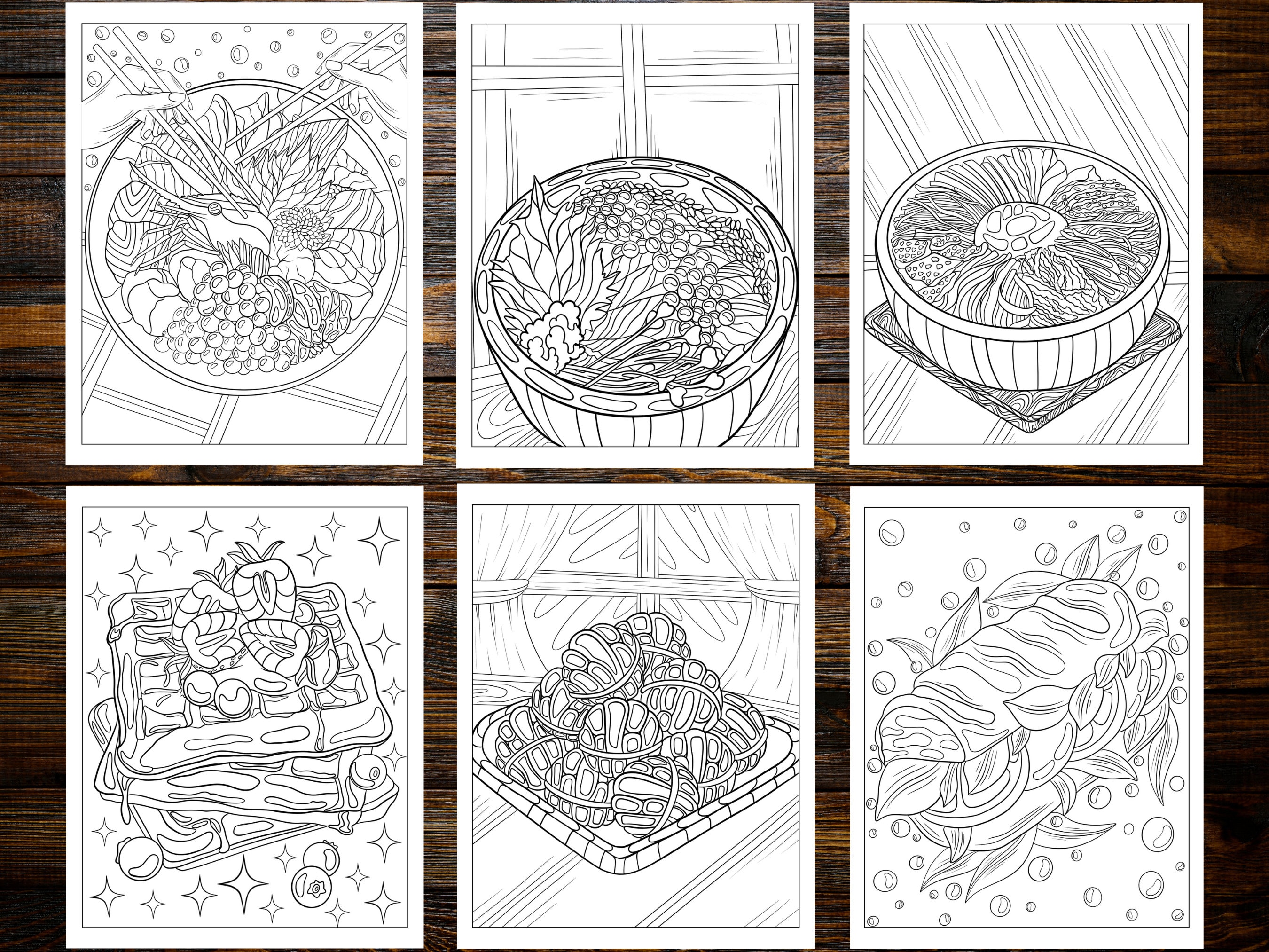 Anime Food Coloring Book: Sushi, Ramen, Sweets (printable Pages) - Etsy
