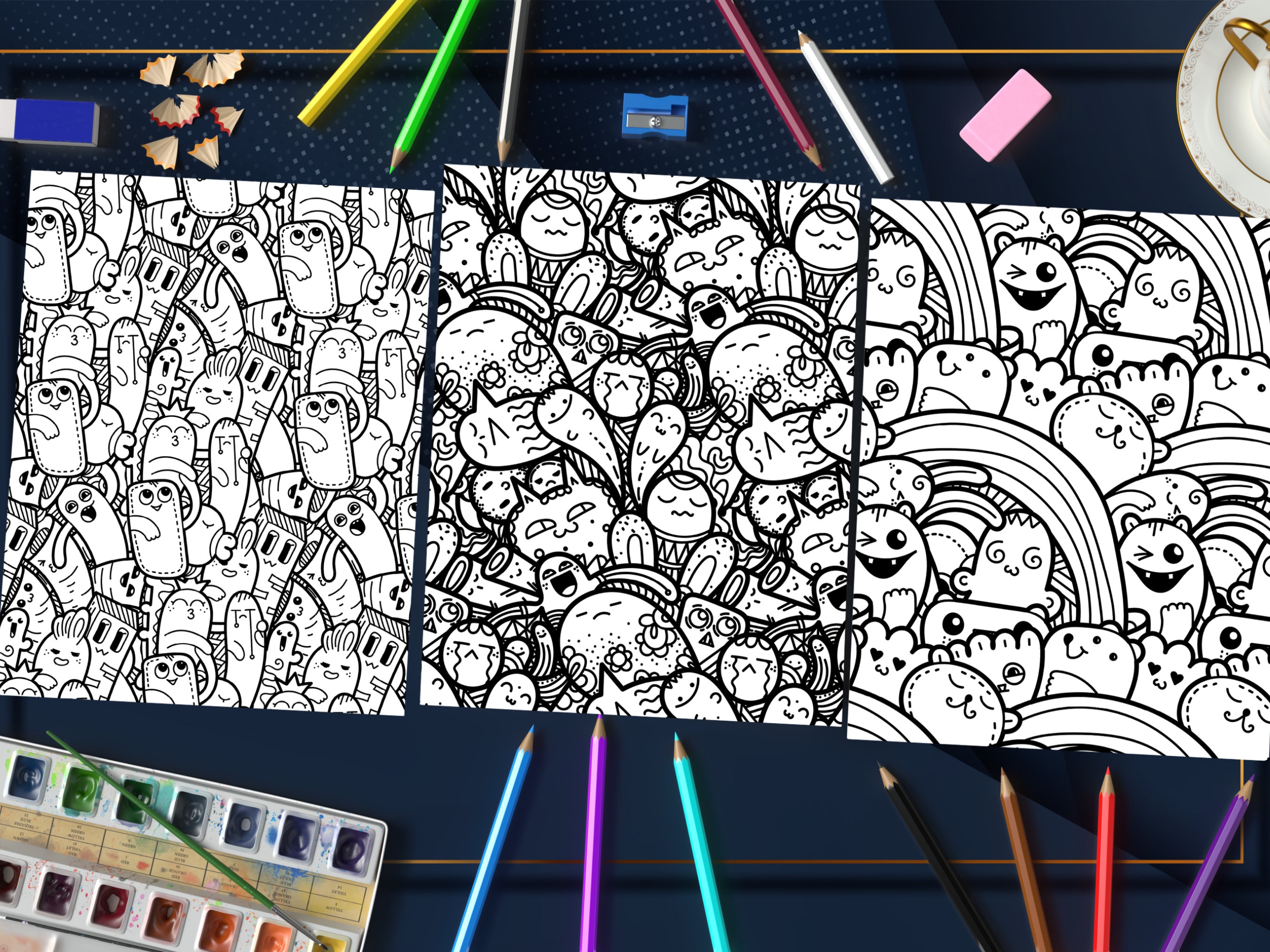 Doodle Seamless Patterns: Where Imagination Meets Endless - Etsy