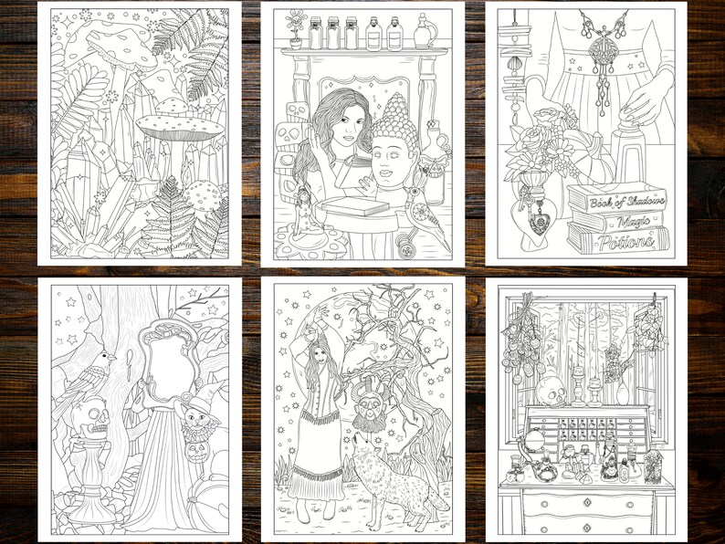Witchcraft - Magic Spells Coloring Book: Dive Into the World of Witches ...