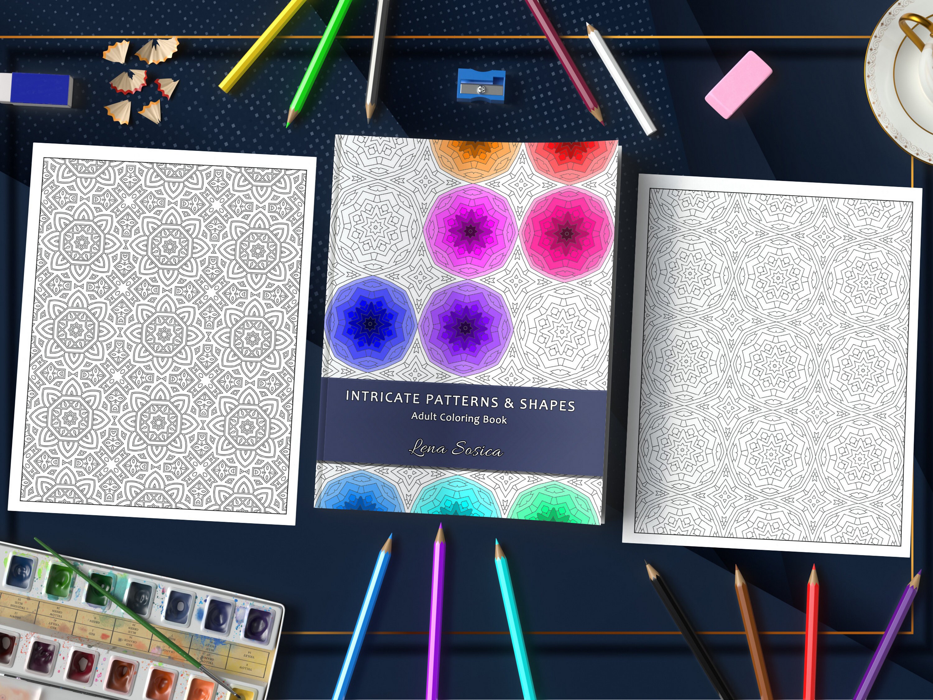 Intricate Patterns & Shapes Adult Coloring Book, 57 Captivating Designs ...