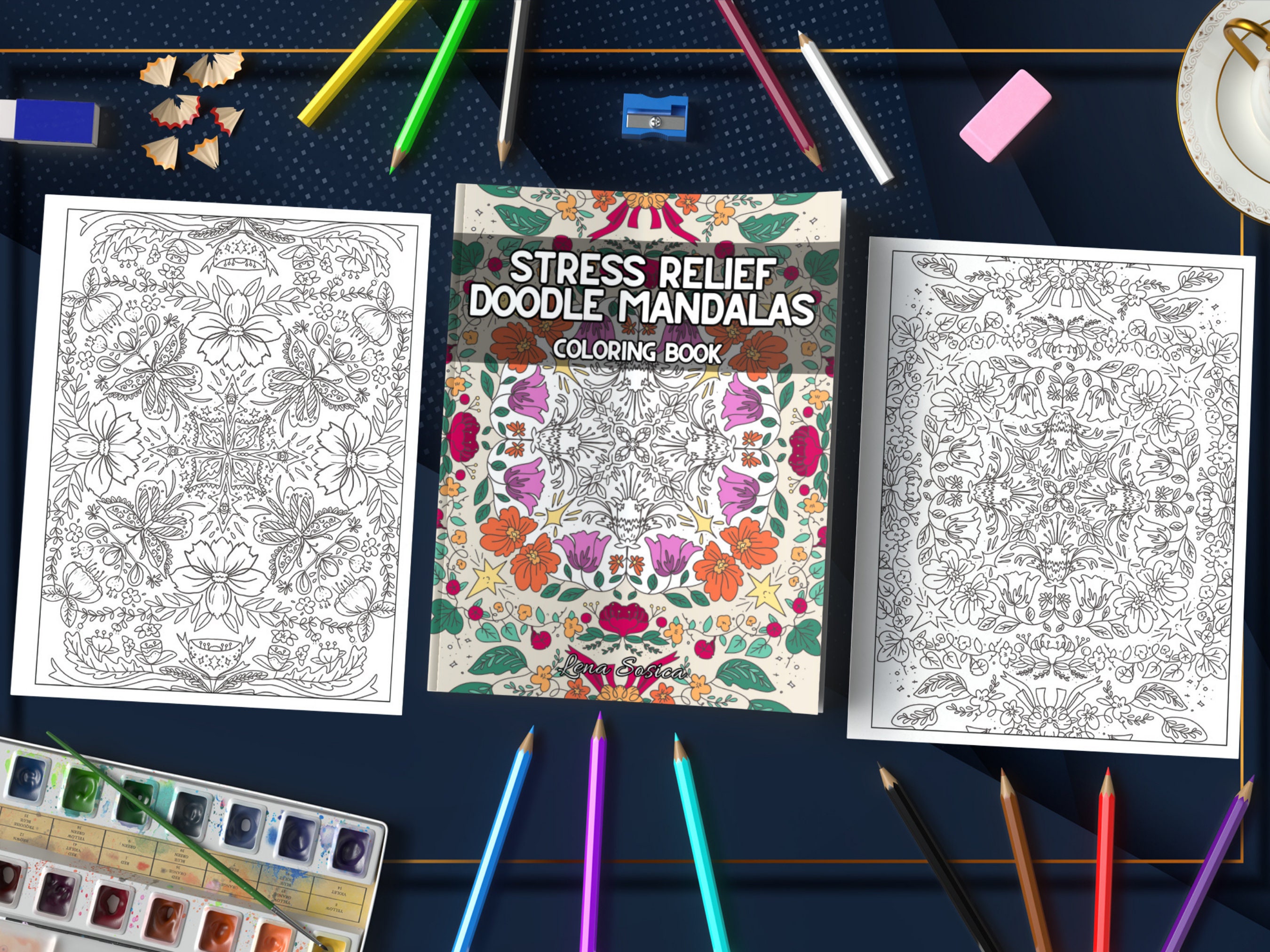 Stress Relief Doodle Mandalas Coloring Book: Find Relief From the ...