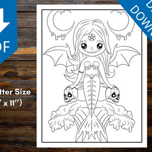 Creepy Kawaii Pastel Goth Coloring Book: Cute Horror Spooky Chibi ...