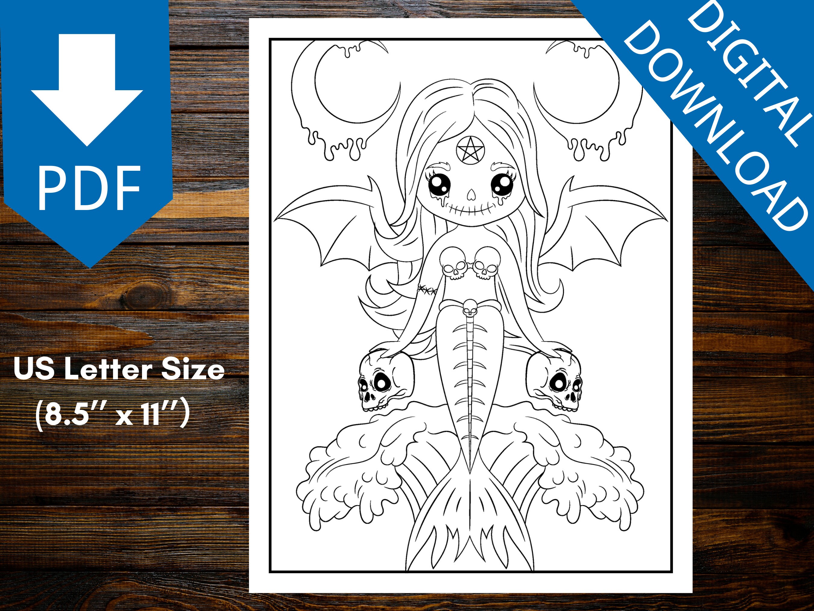 Creepy Kawaii Pastel Goth Coloring Book: Cute Horror Spooky - Etsy