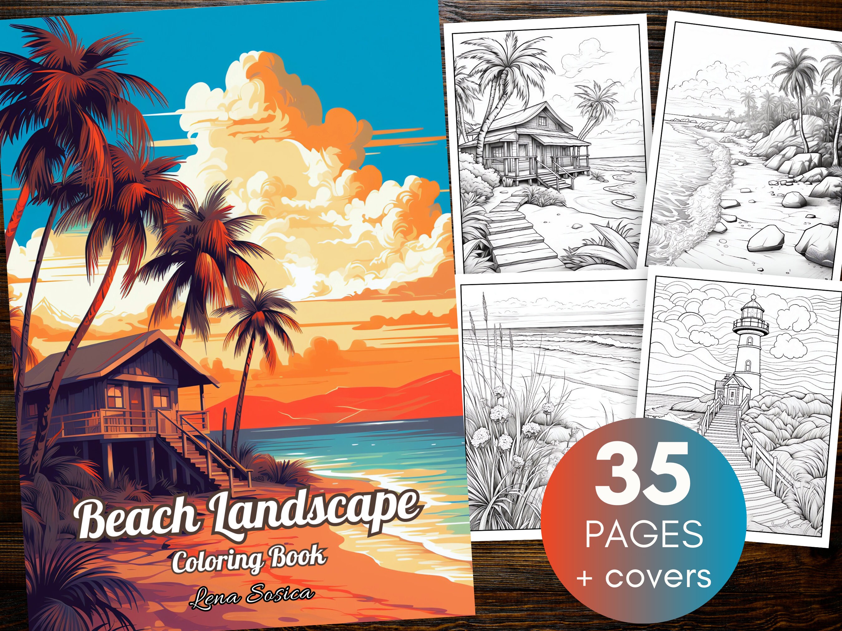Beach Landscape Coloring Book: Discover the Beauty of Coastal Serenity ...