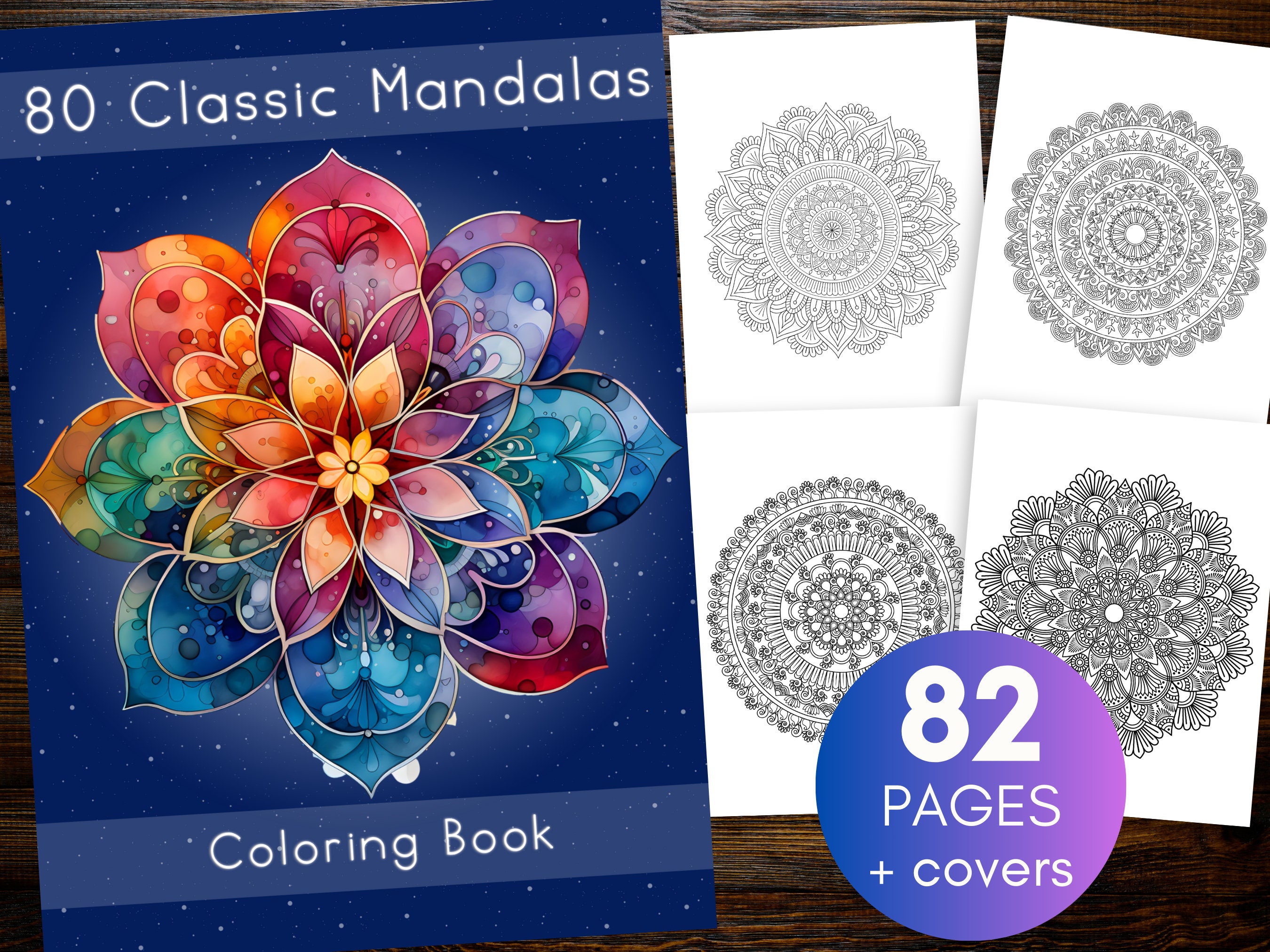 80 Classic Mandalas Coloring Book: Mindful Art (digital Download) - Etsy