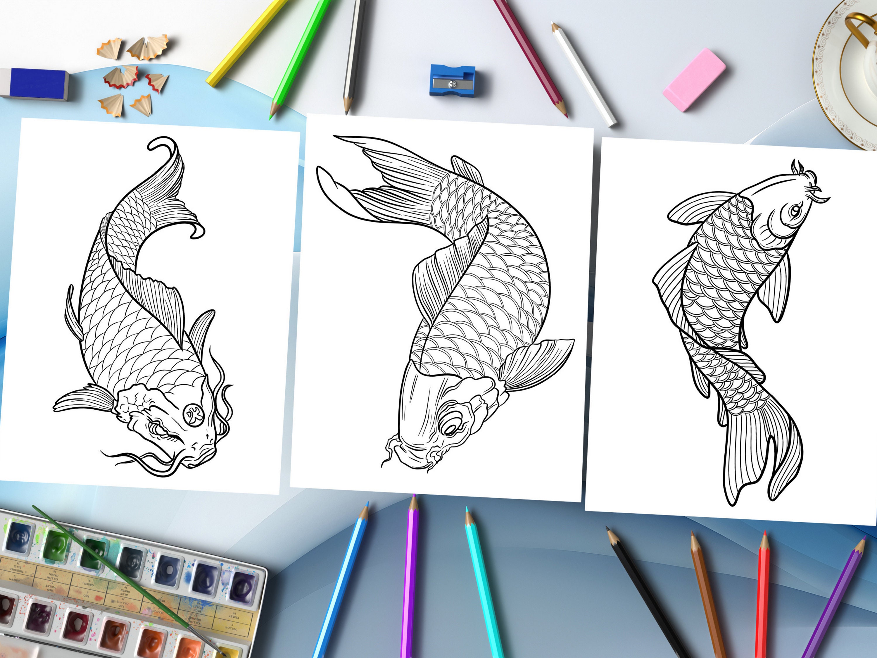 Koi Pond Coloring Book: Tranquil Waters - A Serene Journey Into the ...